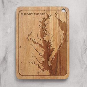 Route One Apparel | Maryland Chesapeake Bay Wooden Cutting Board, Heavy Duty with Juice Groove, Can be Used as Serving Tray, Bamboo Wood, 15.5" X 10.75" X 0.5"