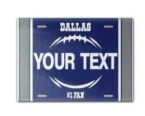 brgiftshop personalized custom name football team dallas glass cutting board