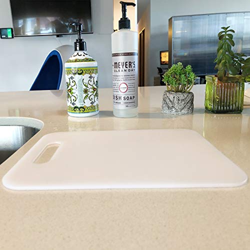 Plastic Cutting Board for Kitchen 8.5 x 11 Small Cutting Board Non-slip Mini Thin Acrylic Cutting Board White Cutting Board Plastic Camping Cutting Board Apartment Essentials for First Apartment