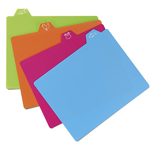 Cuisinart CCM-4PC 4-Piece Set Plastic Cutting Mats, Multicolor