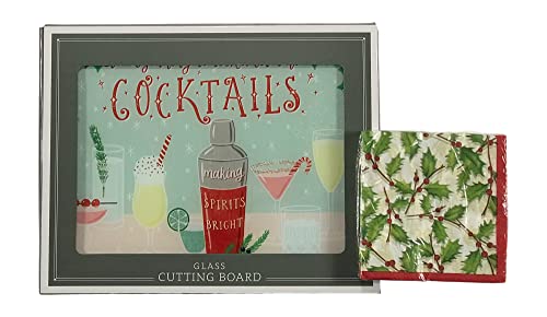 Holiday Christmas Glass Cutting Board: It's Beginning to Look a Lot Like Cocktails Add to the Winter Festivities (Making Spirits Bright)