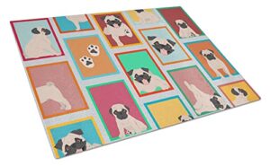 caroline's treasures mlm1090lcb lots of fawn pug glass cutting board large decorative tempered glass kitchen cutting and serving board large size chopping board