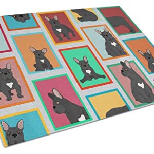 Caroline's Treasures MLM1088LCB Lots of Black French Bulldog Glass Cutting Board Large Decorative Tempered Glass Kitchen Cutting and Serving Board Large Size Chopping Board