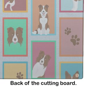 Caroline's Treasures MLM1149LCB Lots of Red Border Collie Glass Cutting Board Large Decorative Tempered Glass Kitchen Cutting and Serving Board Large Size Chopping Board