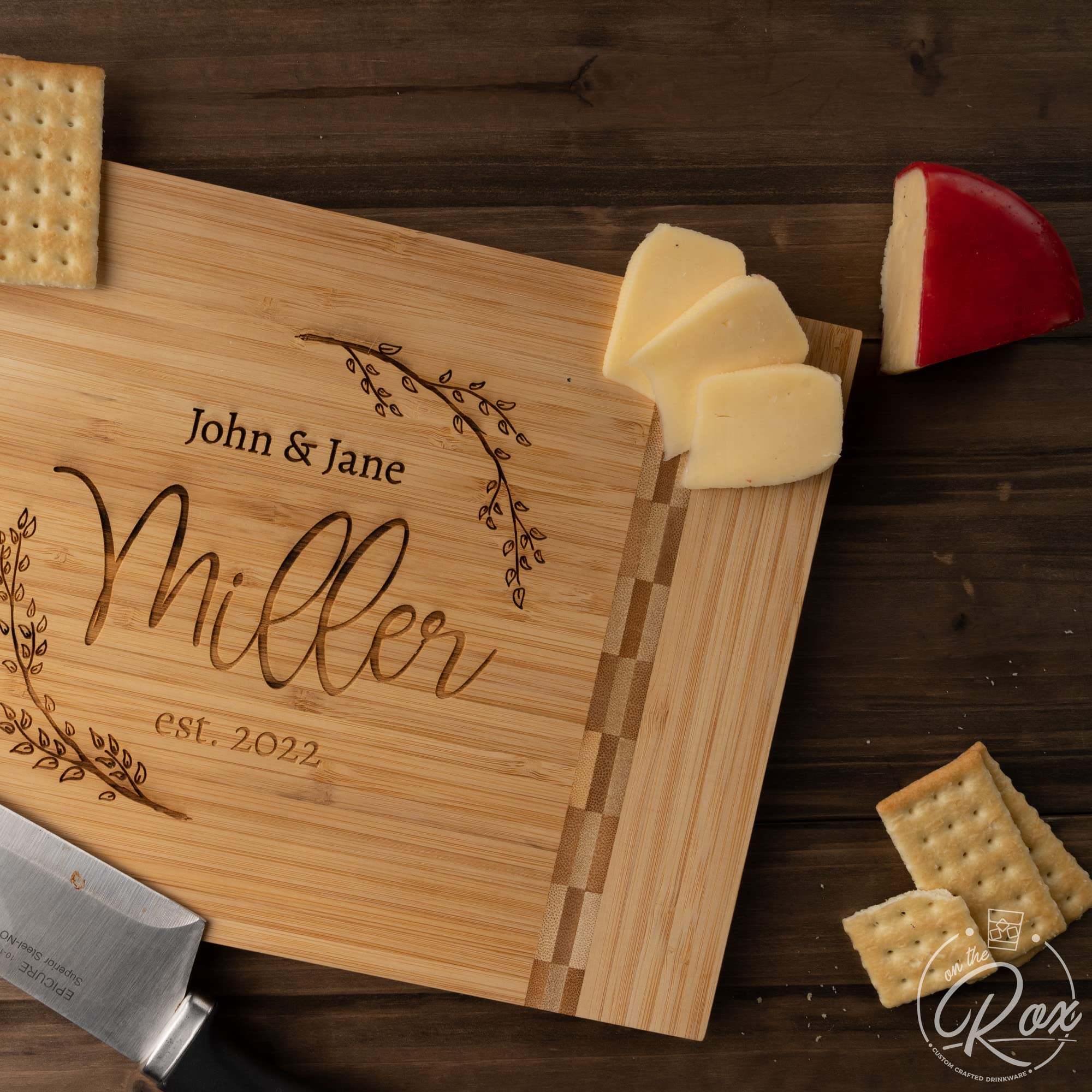 Personalized Wedding Gifts for Couples - Personalized Cutting Board - Custom Bamboo Cutting Board - Engraved Cutting Board - Customizable Housewarming Gifts - 3 Sizes and Designs To Choose From