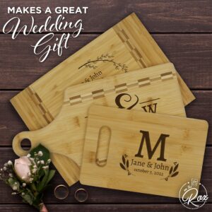 Personalized Wedding Gifts for Couples - Personalized Cutting Board - Custom Bamboo Cutting Board - Engraved Cutting Board - Customizable Housewarming Gifts - 3 Sizes and Designs To Choose From