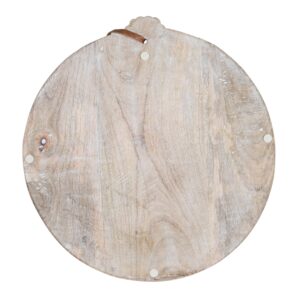 Foreside Home & Garden Large Round White Wood Cutting Board