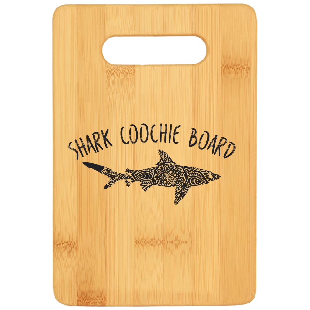 Katie McGrath Designs Shark Coochie Board Funny Stove Top Cutting Board with Handle v2, L