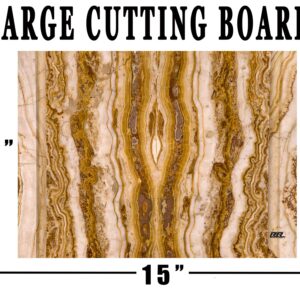 Brown Agate Layers Rock Stone Pattern Textured Marble Art Kitchen Glass Cutting Board Modern Decorative Gift Abstract Wavy Contrast Design