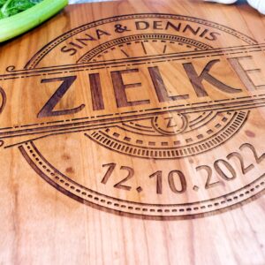 Algis Crafts | Personalized Chopping Board - MONOGRAM with Family name & date | Custom Cutting Board | Housewarming Gifts, Birthday, Anniversary Gift | Laser Engraved Wooden Cutting Board