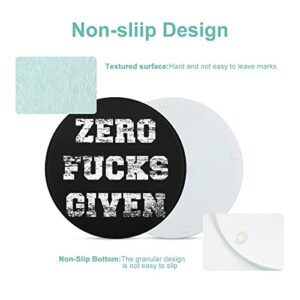 Zero Fucks Given Glass Cutting Board Round Kitchen Decorative Chopping Blocks Mats Food Tray for Men Women