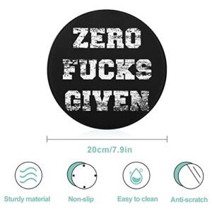 Zero Fucks Given Glass Cutting Board Round Kitchen Decorative Chopping Blocks Mats Food Tray for Men Women