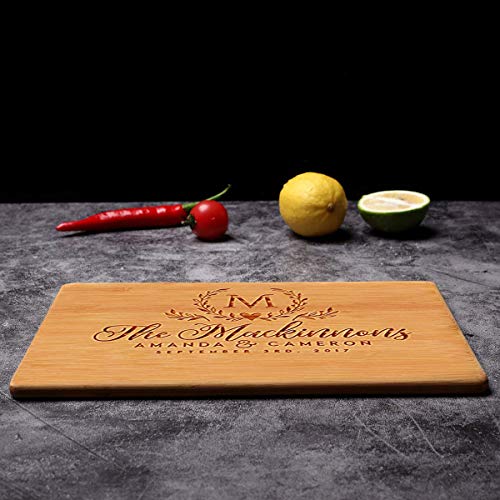 Customized carved bamboo cutting board for wedding anniversary, graduation, housewarming, real estate agent’s mother’s day, father’s day gift/gift for chefs and chefs