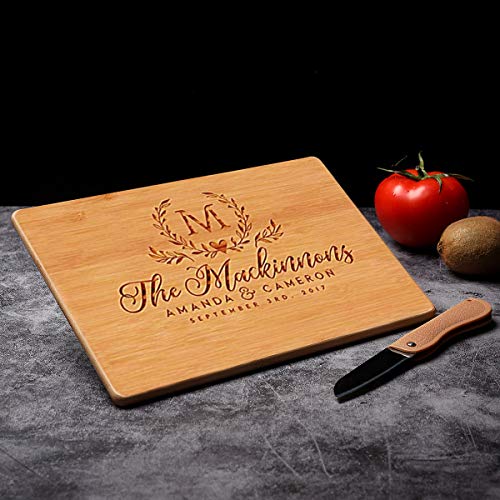 Customized carved bamboo cutting board for wedding anniversary, graduation, housewarming, real estate agent’s mother’s day, father’s day gift/gift for chefs and chefs