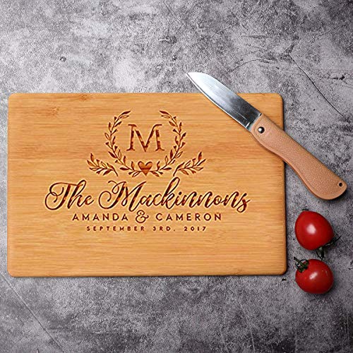 Customized carved bamboo cutting board for wedding anniversary, graduation, housewarming, real estate agent’s mother’s day, father’s day gift/gift for chefs and chefs