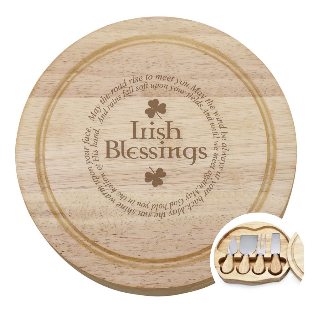 Irish Blessings Gourmet 5 Pcs Cheese Set with Cutting Board