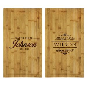 Custom Personalized Wedding Cutting Board for Over the Sink, Stove, Counter - Engraved Kitchen Prep Board Gift for Newlyweds, Anniversary, Couples