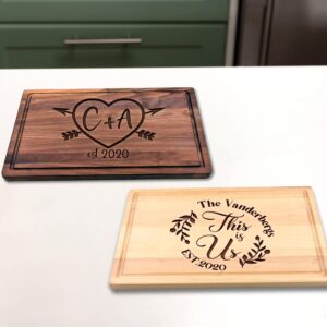 Personalized Charcuterie Board Custom Mr Mrs Cutting Board Butcher Block Cutting Board Wood Engraved