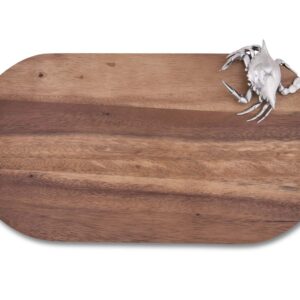 Vagabond House Barware Blue Crab on Wood Bar/Cheese Board 16.5 inch x 9 inch .75 inch Thick