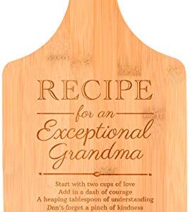 Grandma Gifts for Grandma Recipe for an Exceptional Grandma Paddle Shaped Bamboo Cutting Board