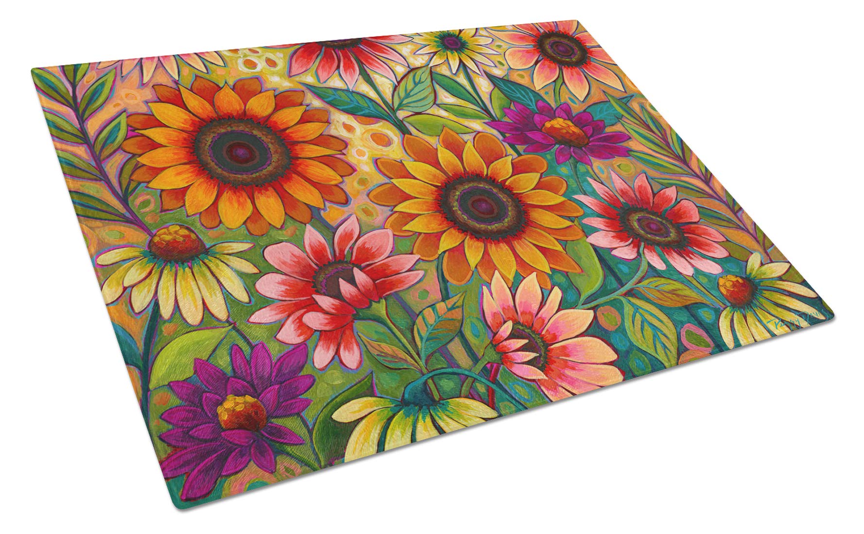 Caroline's Treasures PPD3014LCB Fall Sunflower Surprise Glass Cutting Board Large Decorative Tempered Glass Kitchen Cutting and Serving Board Large Size Chopping Board