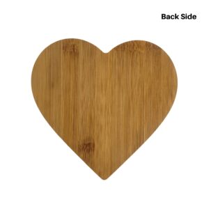 (Set of 12) 8" Heart Shaped Bulk Plain Bamboo Cutting Boards with Juice Groove | For Customized Engraving | Wholesale Premium Blank Board