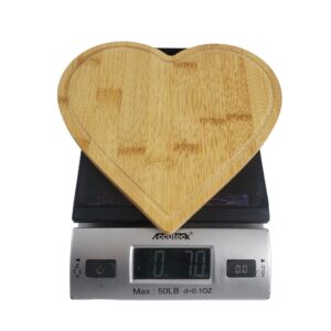 (Set of 12) 8" Heart Shaped Bulk Plain Bamboo Cutting Boards with Juice Groove | For Customized Engraving | Wholesale Premium Blank Board