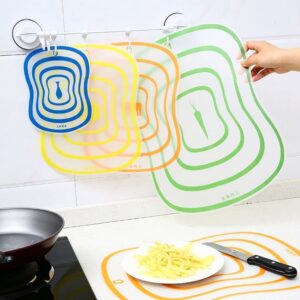 WEISHA Flexible Cutting Board 1PC Chopping Board Plastic Easy Cleaning Cutting Plate Hangable Non-Slip Frosted Home Kitchen Accessories(S,Yellow)