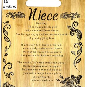 Gift for Niece Birthday, Christmas niece present Engraved Bamboo Cutting board 9” x 12”