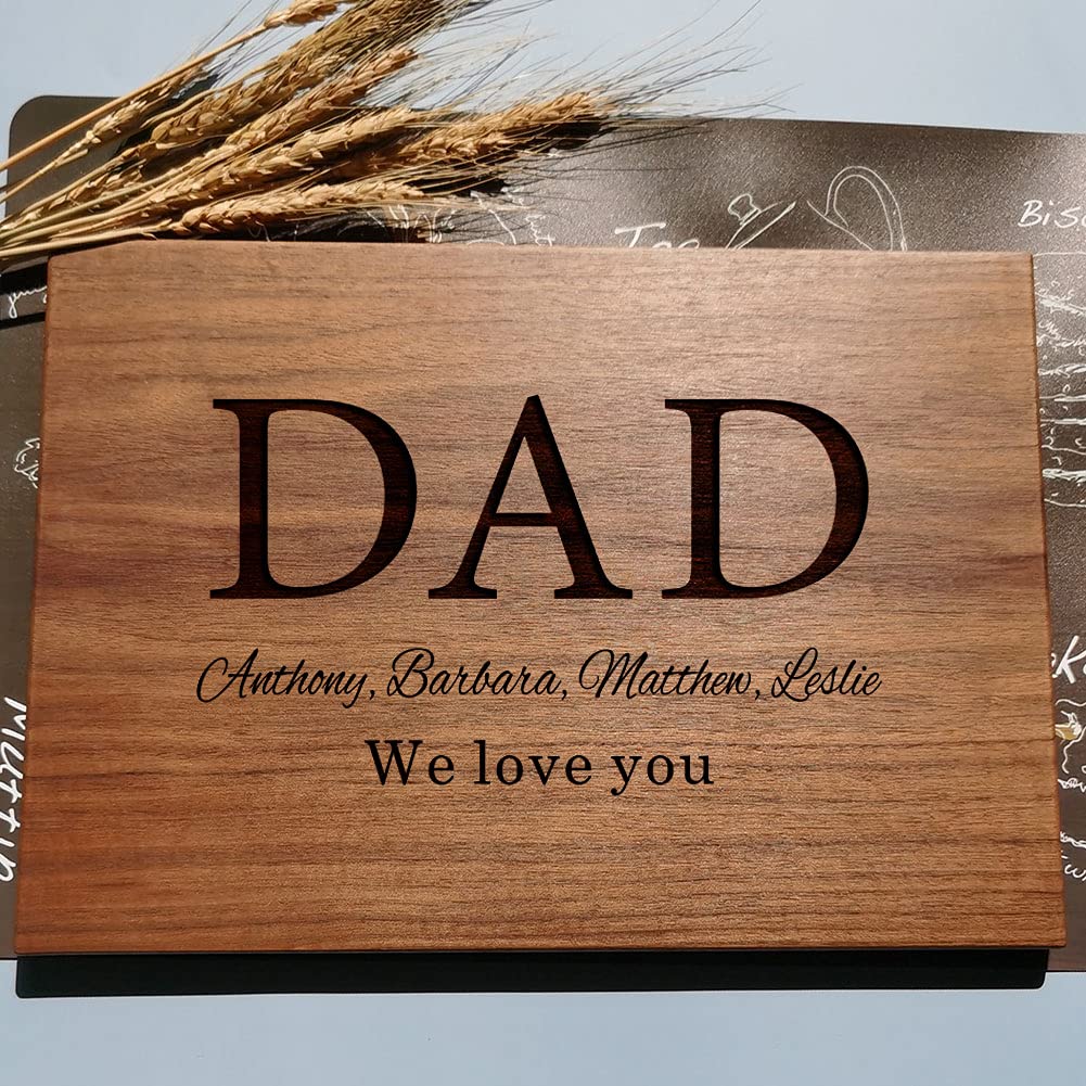 Dad Gifts, Personalized Cutting Board, Custom Engraving Text Wooden Board for His Birthday Father's Day Thanksgiving Day, Stepfather Gift, Grandfather Gift - Dad, We Love You