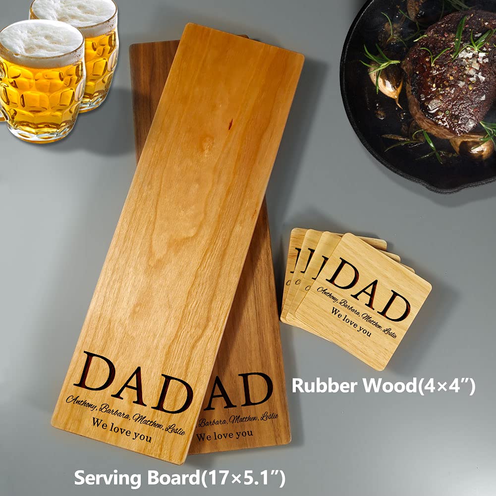 Dad Gifts, Personalized Cutting Board, Custom Engraving Text Wooden Board for His Birthday Father's Day Thanksgiving Day, Stepfather Gift, Grandfather Gift - Dad, We Love You