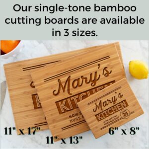 Personalized Wedding Gift for Couples - Custom Cutting Board Gift for Parents (6" x 8" Single Tone Mini Bar Board, Carter Design) - Wedding Shower Gift for Him and Her