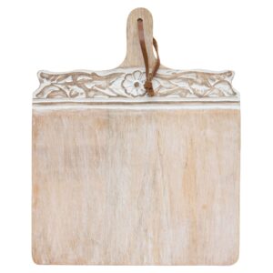 foreside home & garden square white wood cutting board