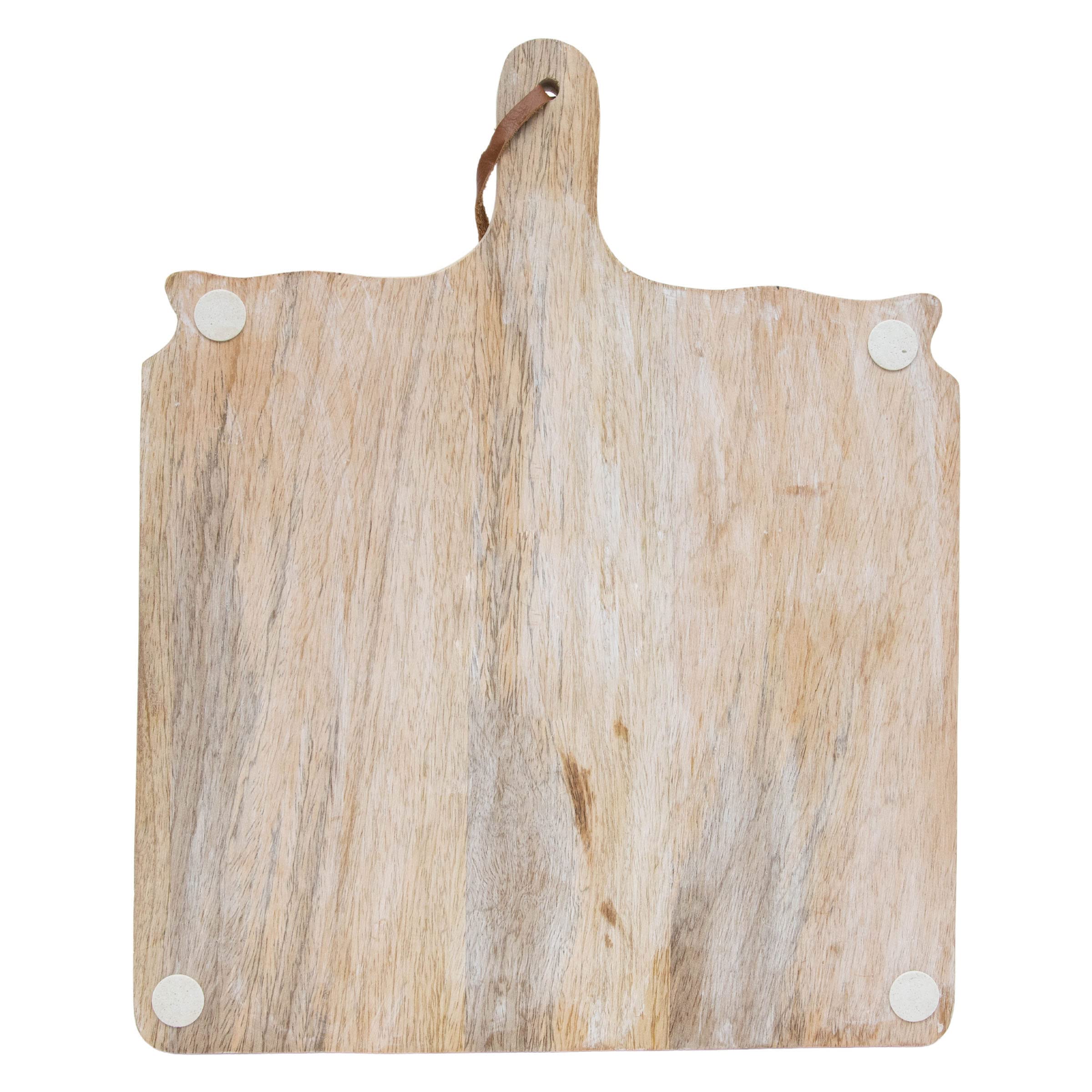 Foreside Home & Garden Square White Wood Cutting Board