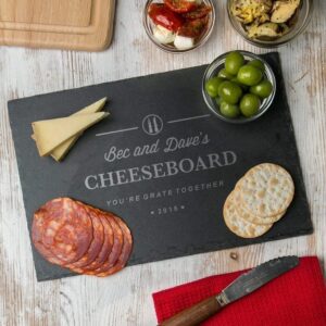 personalized slate cheese cutting board - gifts for family home decor - personalized housewarming gifts