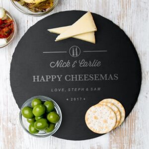 Personalized Slate Cheese Cutting Board - Gifts for Family Home Decor - Personalized Housewarming Gifts