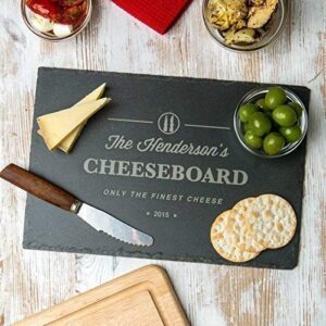 Personalized Slate Cheese Cutting Board - Gifts for Family Home Decor - Personalized Housewarming Gifts