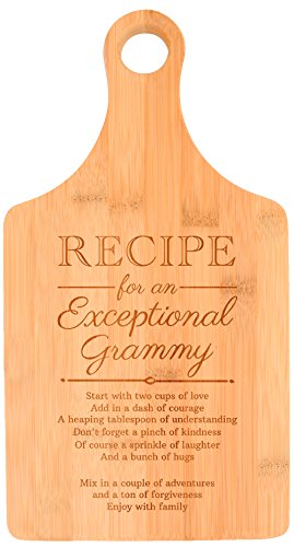 Birthday for Grandma Recipe for an Exceptional Grammy Paddle Shaped Bamboo Cutting Board