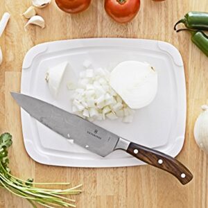 Epicurean Cutting Board with Removable Silicone Corners, 11.5" by 9", White