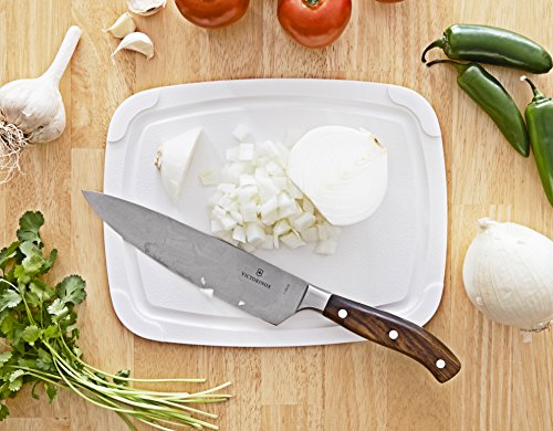 Epicurean Cutting Board with Removable Silicone Corners, 11.5" by 9", White