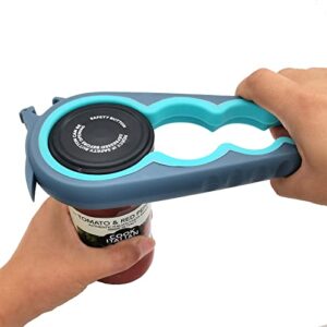 otstar jar opener bottle opener and can opener for weak hands, seniors with arthritis and anyone with low strength, mutil jar opener get lids off easily (blue and grey)