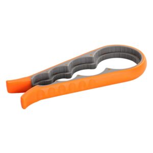 jar opener and bottle opener for weak hands arthritis elderly and children,non-slip jar opener grip get lids off with ease (orange)