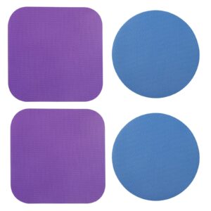 4pcs jar opener gripper pads, rubber jar grippers multi-function jar opener for seniors with weak hands kitchen coasters (blue, purple)