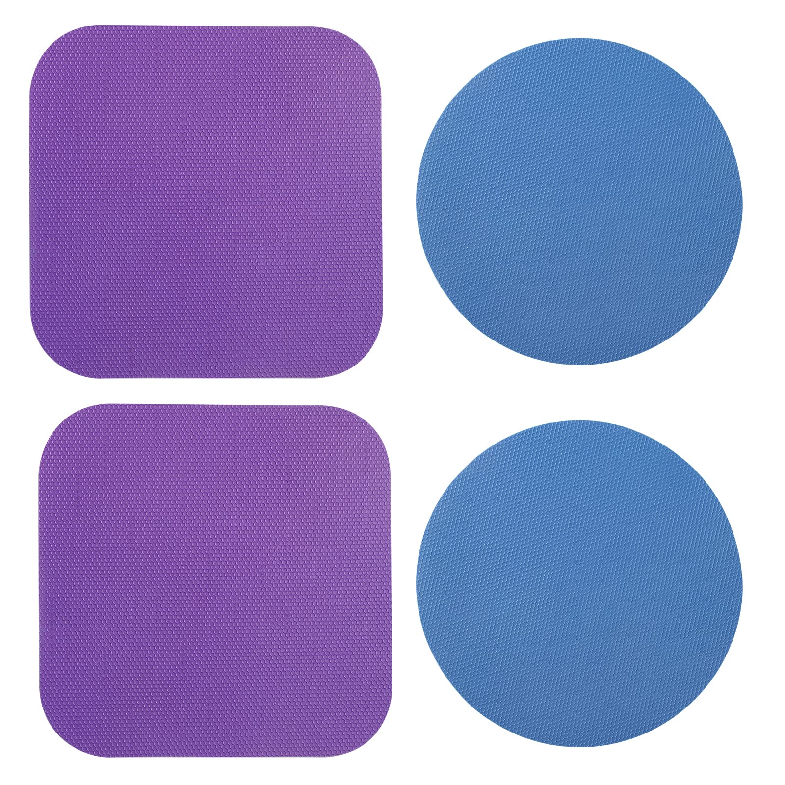 4pcs Jar Opener Gripper Pads, Rubber Jar Grippers Multi-function Jar Opener for Seniors with Weak Hands Kitchen Coasters (Blue, Purple)