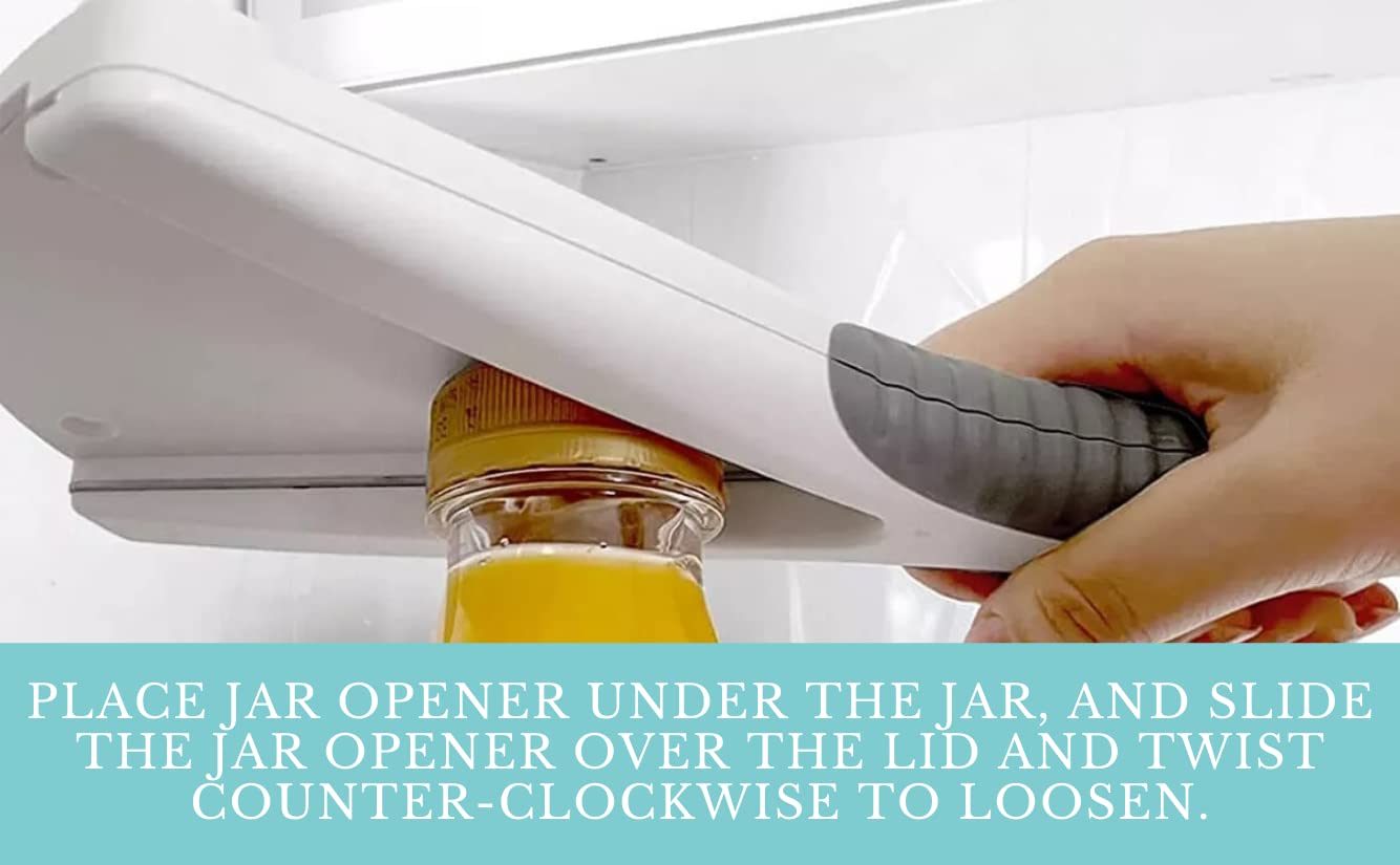 Jar Opener - Perfect Kitchen Gadget for Seniors and Those with Weak Hands or Arthritis - Under Cabinet Mountable with Adjustable Grips for All Jar and Bottle Sizes"