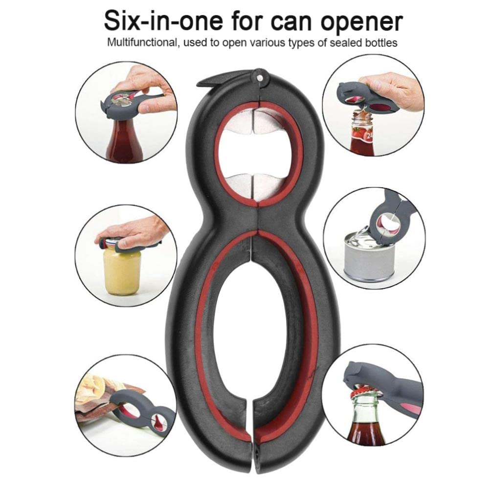 2Pcs Openers, 6 In Can Opener Simple Multifunctional Beer Bottle Opener Kitchen Handheld Gadgets, Beer Opening Tool, Easy to Use for, Elderly, Weak Hands and Seniors with Arthritis