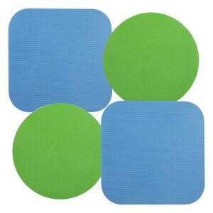 4pcs jar gripper pads, multifunctional rubber jar gripper pad jar opener grippers kitchen coaster for elderly suffering from arthritis children women weak hands (blue; green)