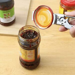 Jar Opener for Weak Hands, Adjustable Stainless Steel Can Opener, Jar Gripper Tight Lid Opener, Kitchen Gadgets, Easy Jar Opener for the Elderly and Children (A)