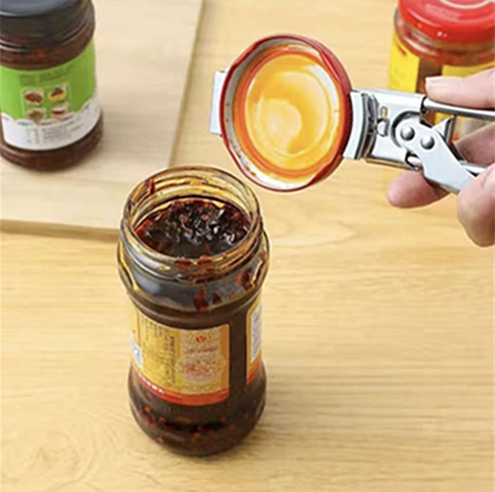 Jar Opener for Weak Hands, Adjustable Stainless Steel Can Opener, Jar Gripper Tight Lid Opener, Kitchen Gadgets, Easy Jar Opener for the Elderly and Children (A)