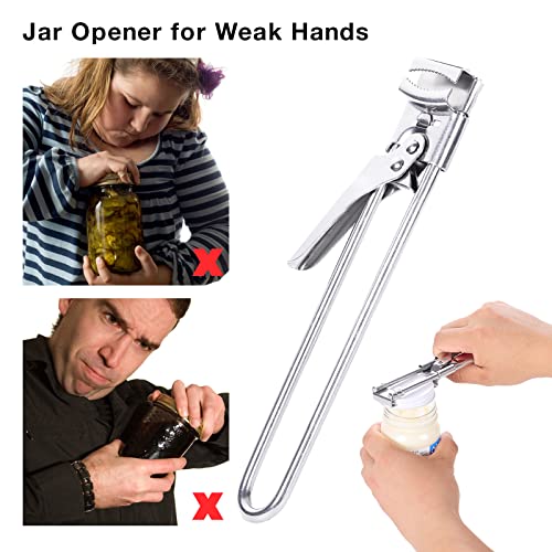 2 PCS Adjustable Multifunctional Stainless Steel Can Opener, Jar Opener for Weak Hands, Jar Gripper Tight Lid Opener, Adjustable Jar & Bottle Opener, Manual Jar Bottle Opener Kitchen Accessories